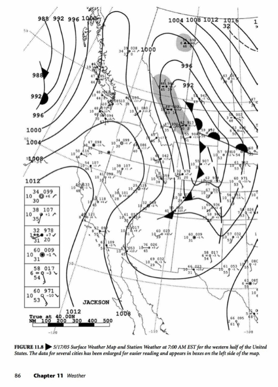 Solved FIGURE 11.8 \( \$ 5 / 17 / 05 \) Surface Weather Map | Chegg.com