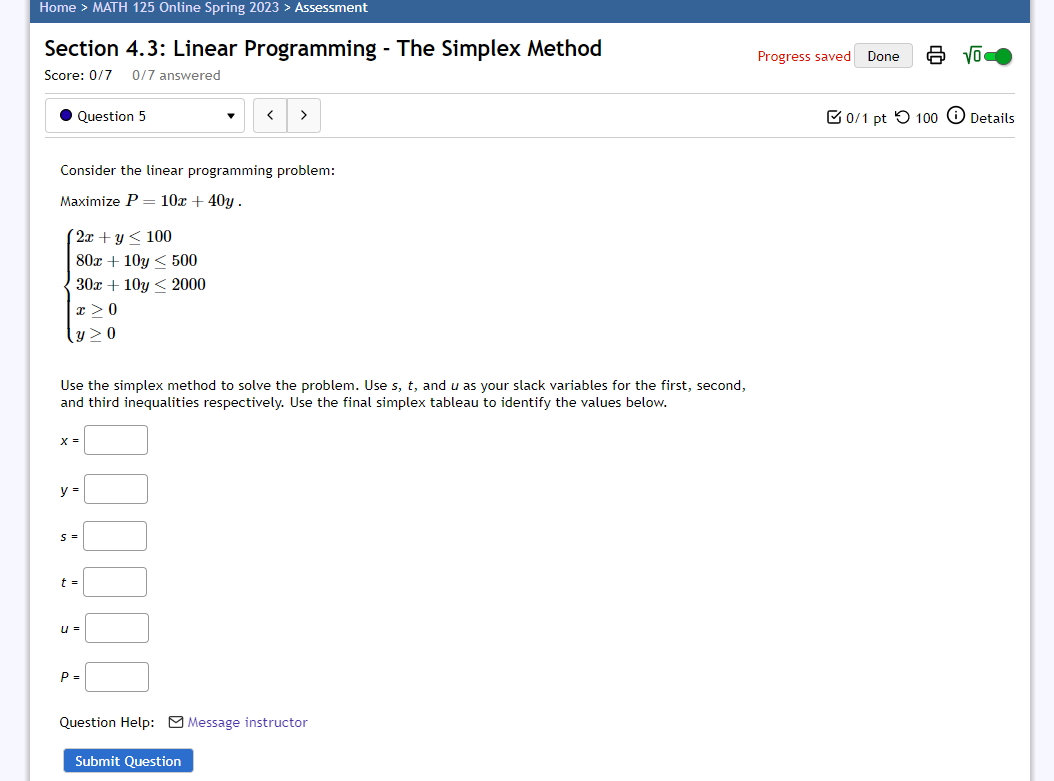 Consider the linear programming problem: Maximize | Chegg.com
