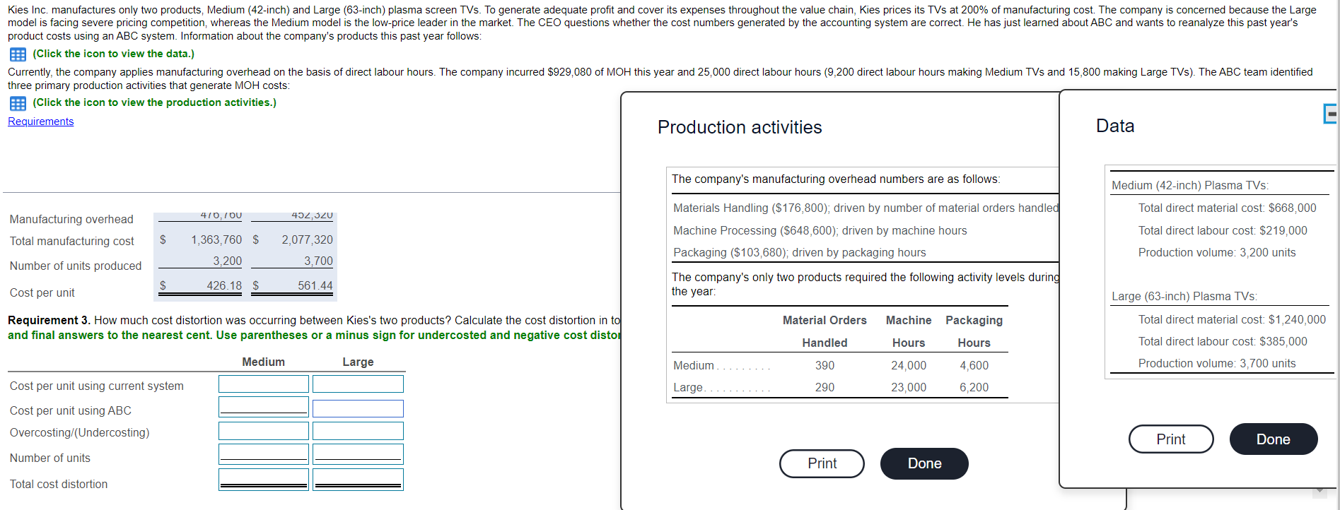 Solved Requirement 1. Use the company's current costing | Chegg.com