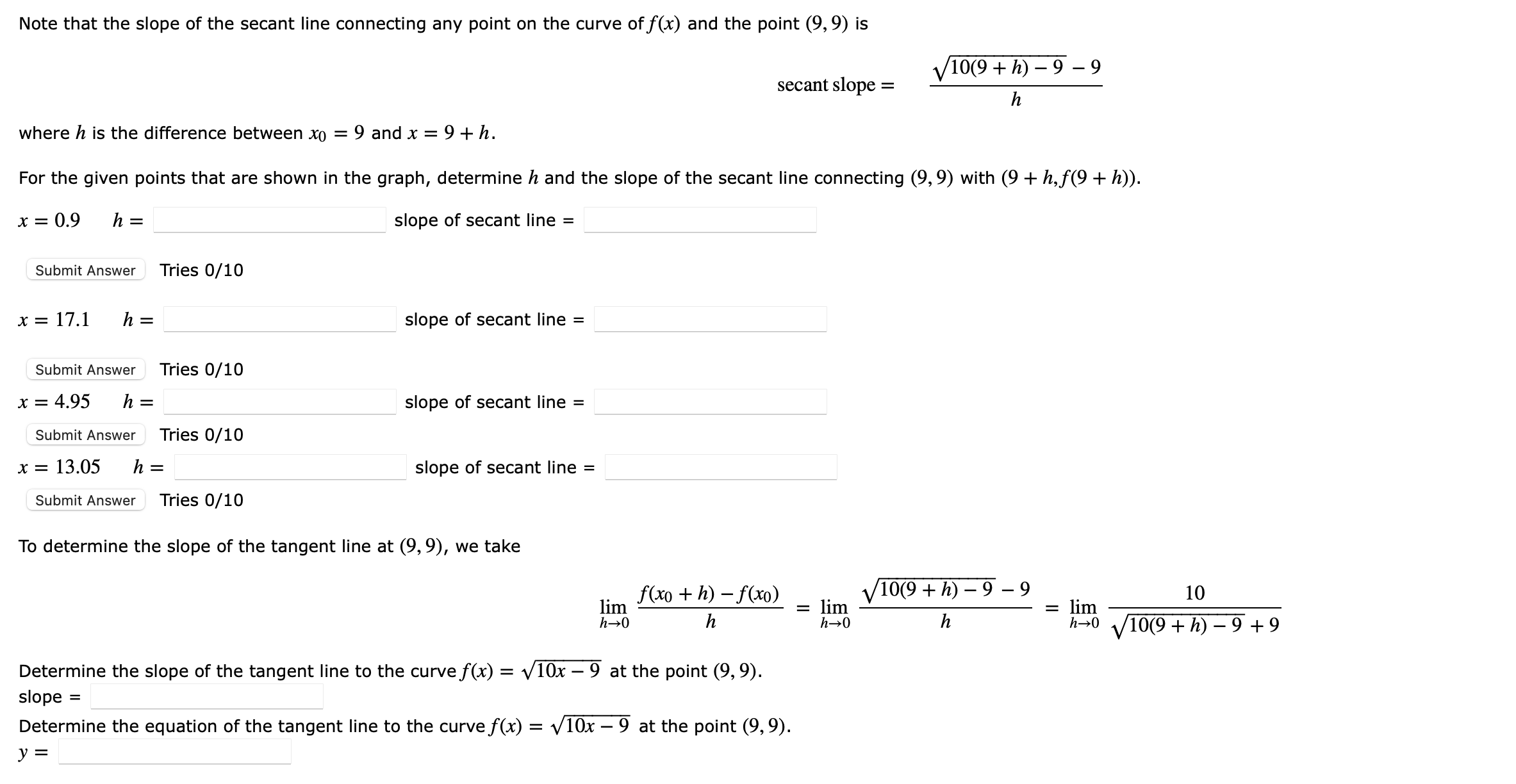 Solved Note that the slope of the secant line connecting any | Chegg.com