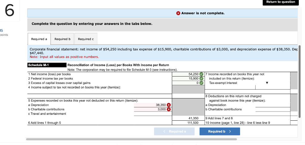 Solved Complete Schedule M-1 for each of the following | Chegg.com