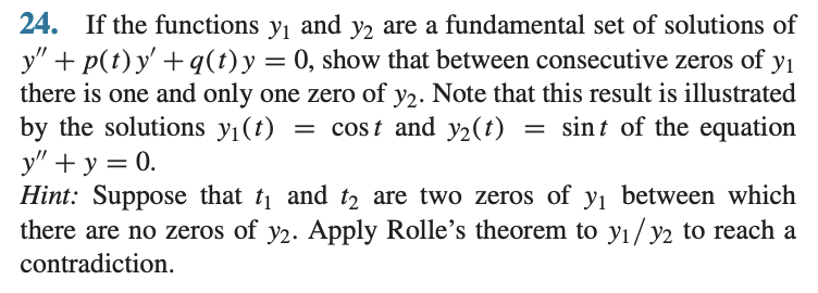 Solved If the functions y1 and y2 are a fundamental set of | Chegg.com