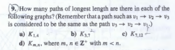 Solved How many paths of longest length are there in each of | Chegg.com