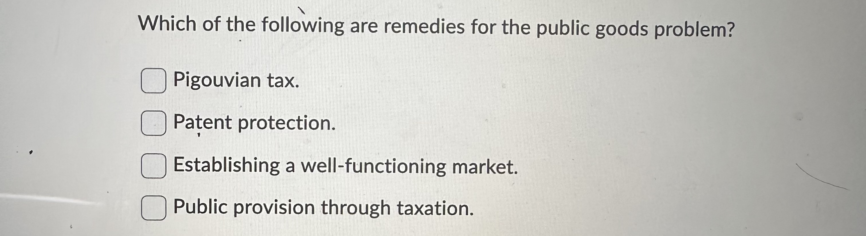 Solved Which of the following are remedies for the public | Chegg.com