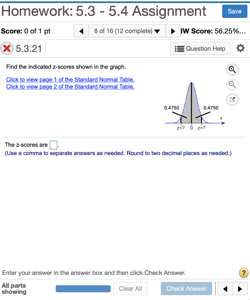 Solved Homework: 5.3 - 5.4 Assignment Save Score: 0 of 1 pt | Chegg.com
