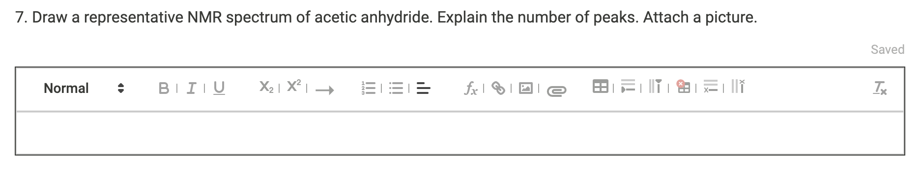 Solved 7. Draw a representative NMR spectrum of acetic | Chegg.com