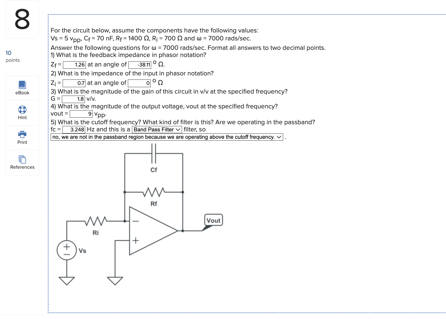 Solved For the circuit below, assume the components have the | Chegg.com