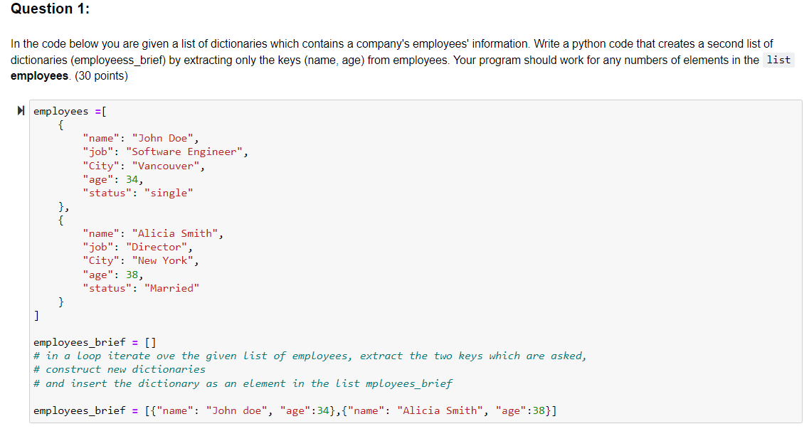 Solved In the code below you are given a list of | Chegg.com