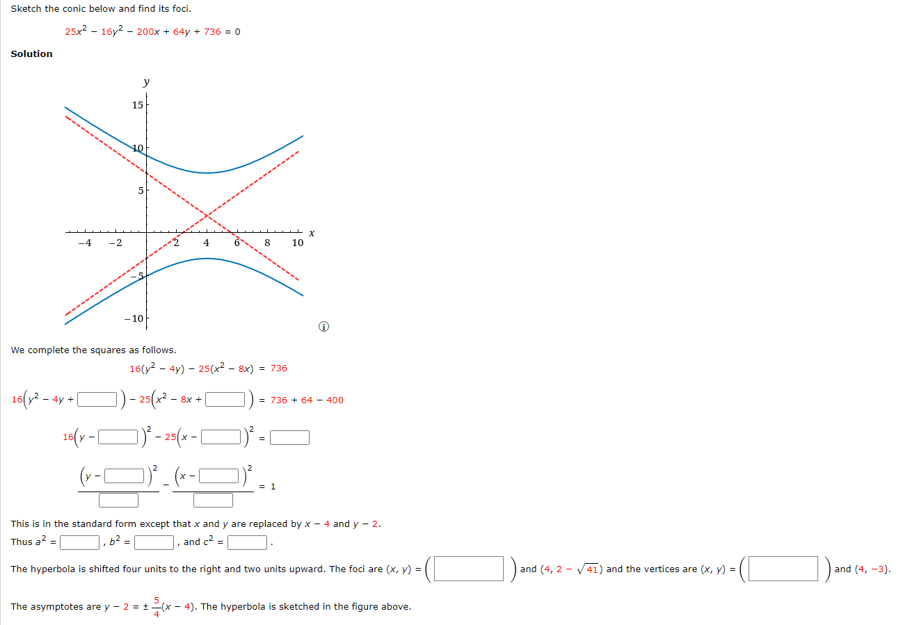 Solved Sketch the conic below and find its foci. 25x2 – 16y2 | Chegg.com