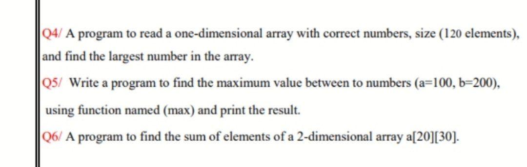 Solved 04/ A program to read a one-dimensional array with | Chegg.com