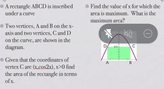 Solved * A rectangle ABCD is inscribed under a curve * Find | Chegg.com