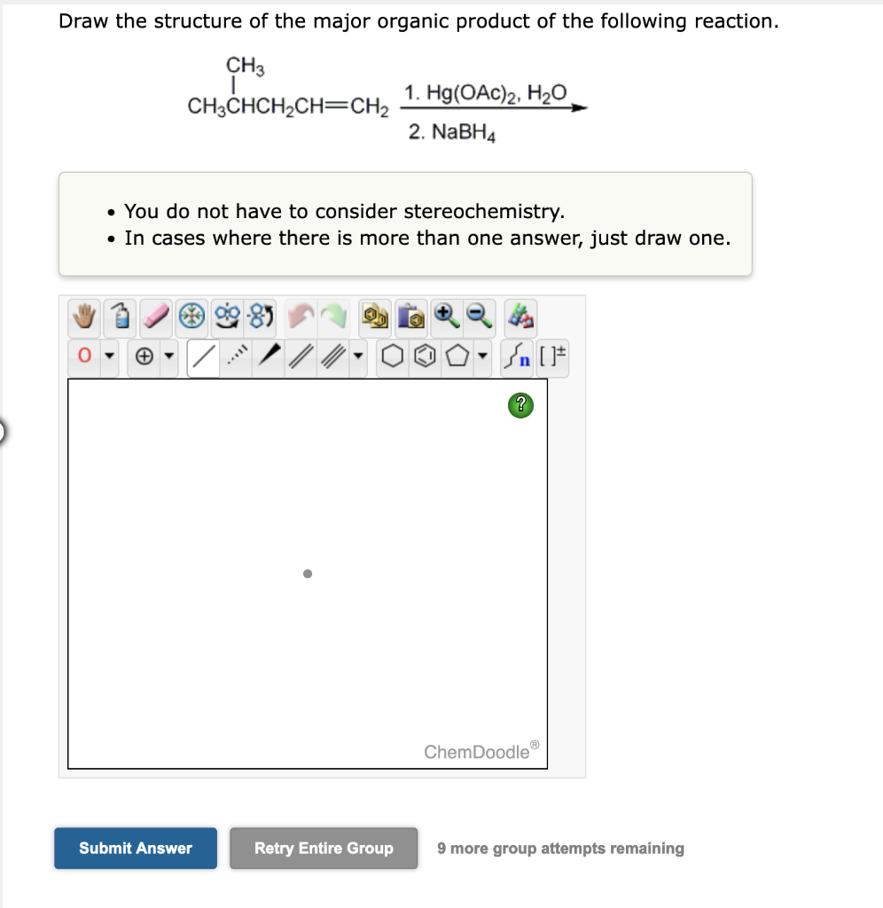 Solved Draw the structure of the major organic product of | Chegg.com