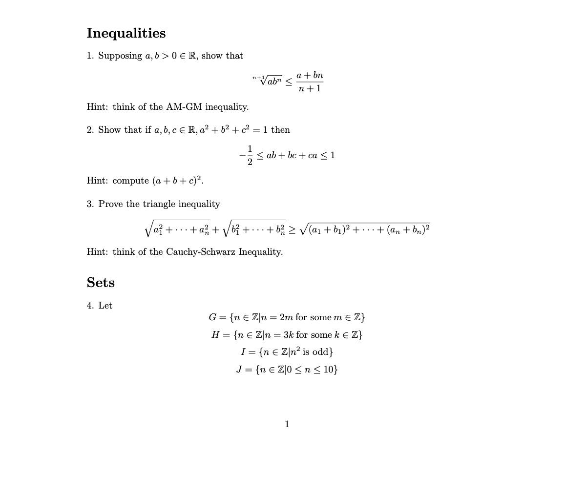 Solved Discrete Mathematics questions on nequalities, sets, | Chegg.com