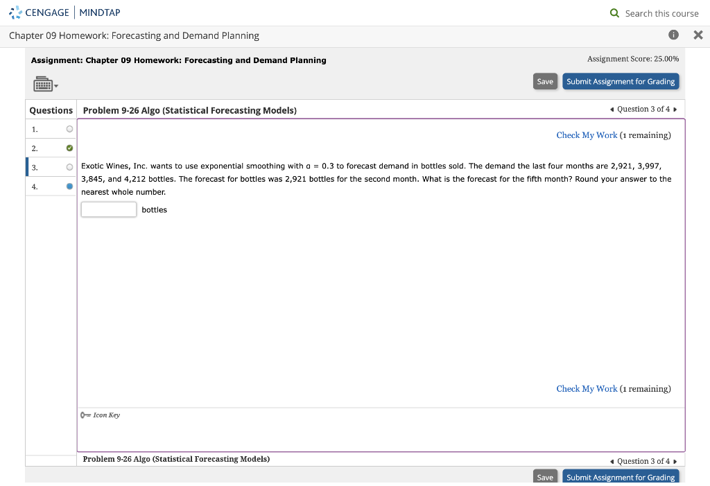 Solved Chapter 09 Homework: Forecasting and Demand Planning | Chegg.com Solved Chapter 09 Homework: Forecasting and Demand Planning | Chegg.com