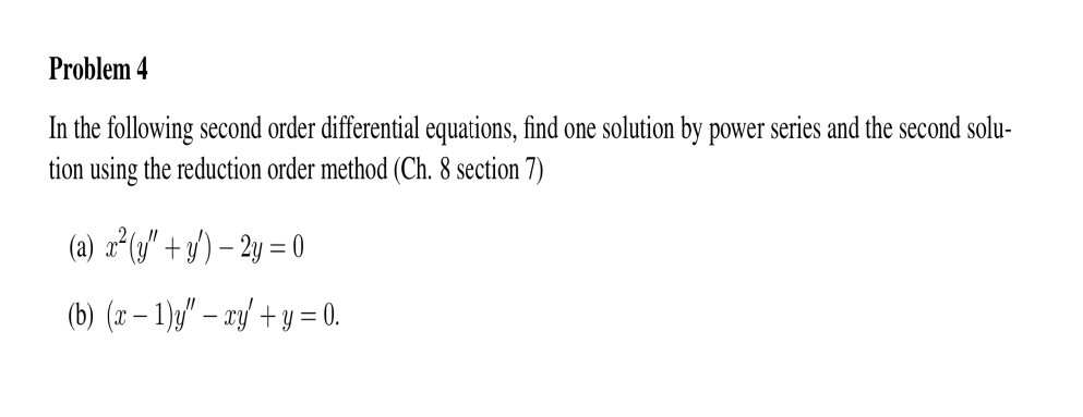 Solved In the following second order differential equations, | Chegg.com