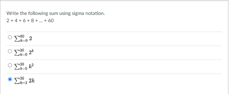 Solved Write the following sum using sigma notation. 2 + 4 + | Chegg.com