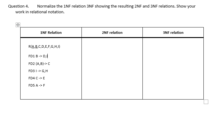 Solved Question 4. Normalize the 1NF relation 3NF showing | Chegg.com