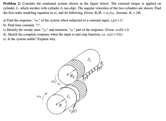 Solved Problem 2: Consider the rotational system shown in | Chegg.com