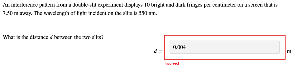 Solved An interference pattern from a double-slit experiment | Chegg.com