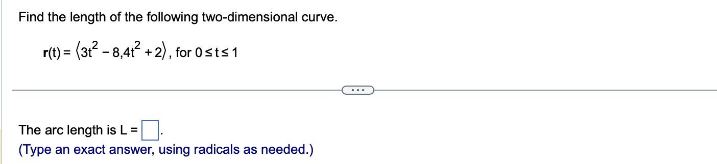 Solved Find the length of the following two-dimensional | Chegg.com