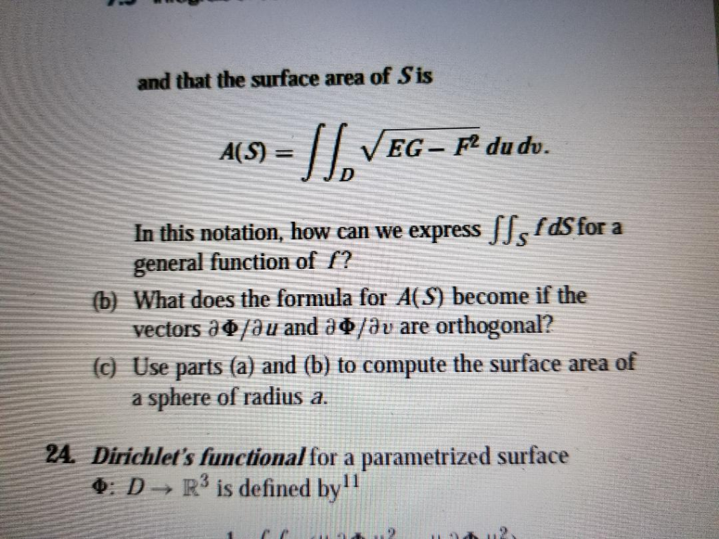 Solved 23. Let Ф: DCR, R3 be a parametrization of a surface | Chegg.com