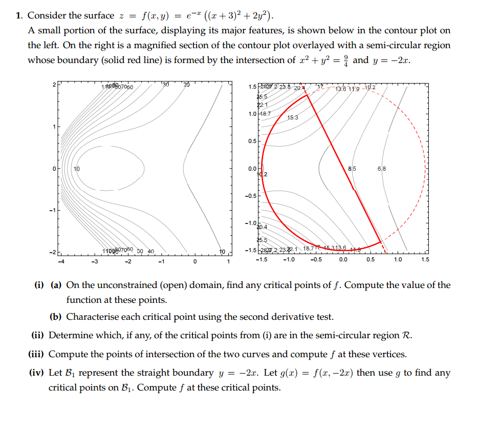 Solved 1. Consider the surface z = f(, y) = e-> ((+ 3)2 + | Chegg.com