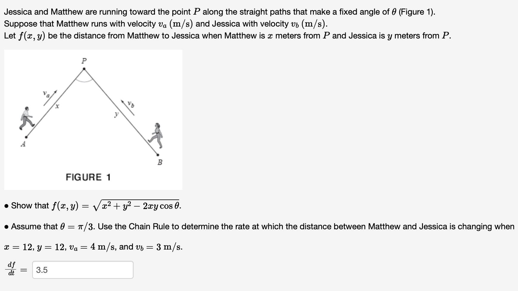 Solved Jessica and Matthew are running toward the point P | Chegg.com