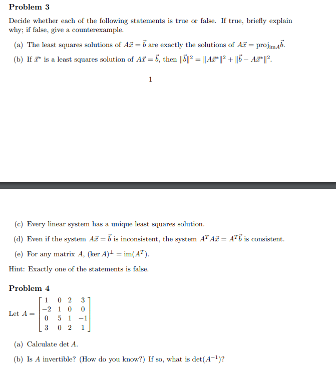 Solved Problem 3 Decide whether each of the following | Chegg.com