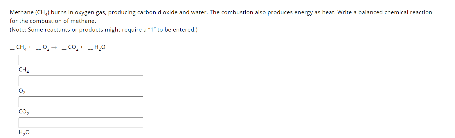 Solved Methane (CH2) burns in oxygen gas, producing carbon | Chegg.com