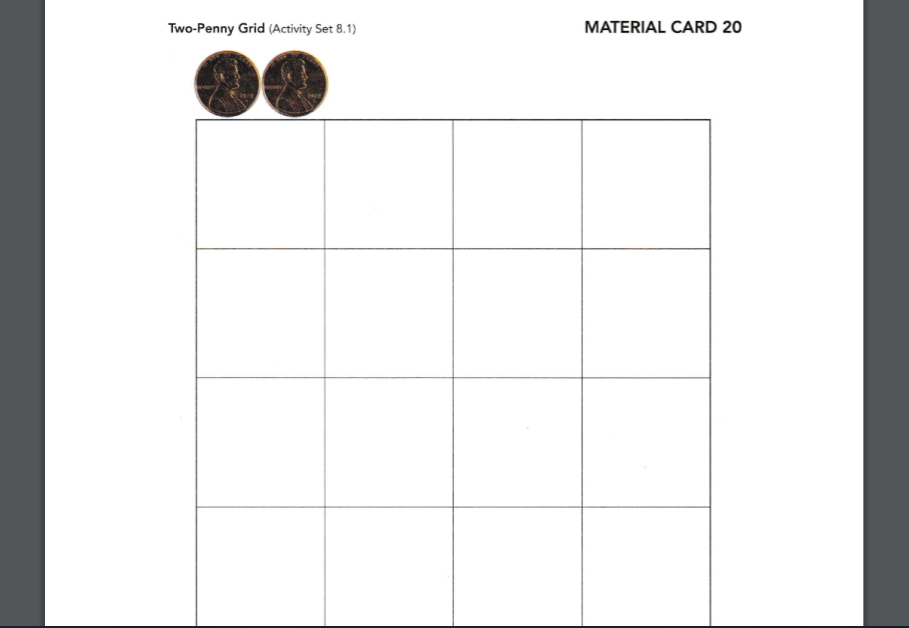 Solved Two-Penny Grid (Activity Set 8.1) MATERIAL CARD 20 | Chegg.com