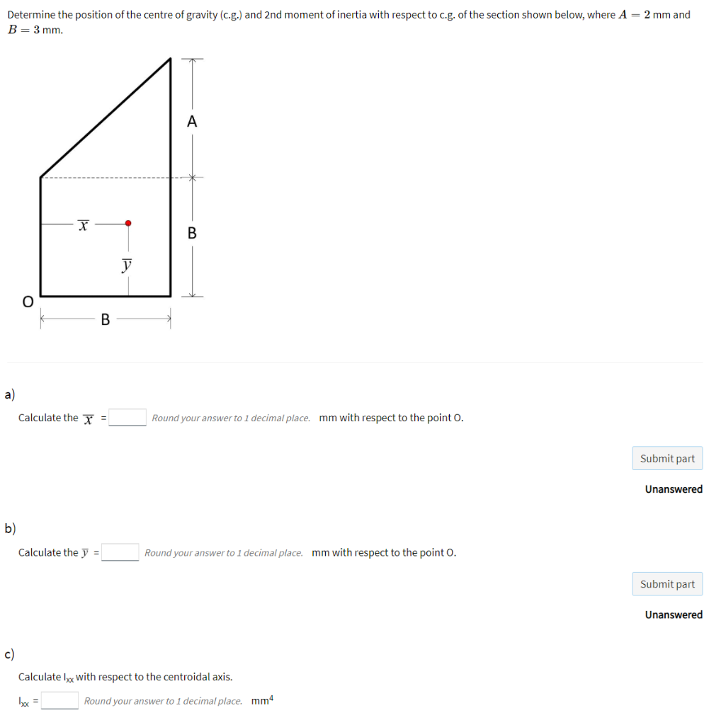 Solved Determine the position of the centre of gravity | Chegg.com