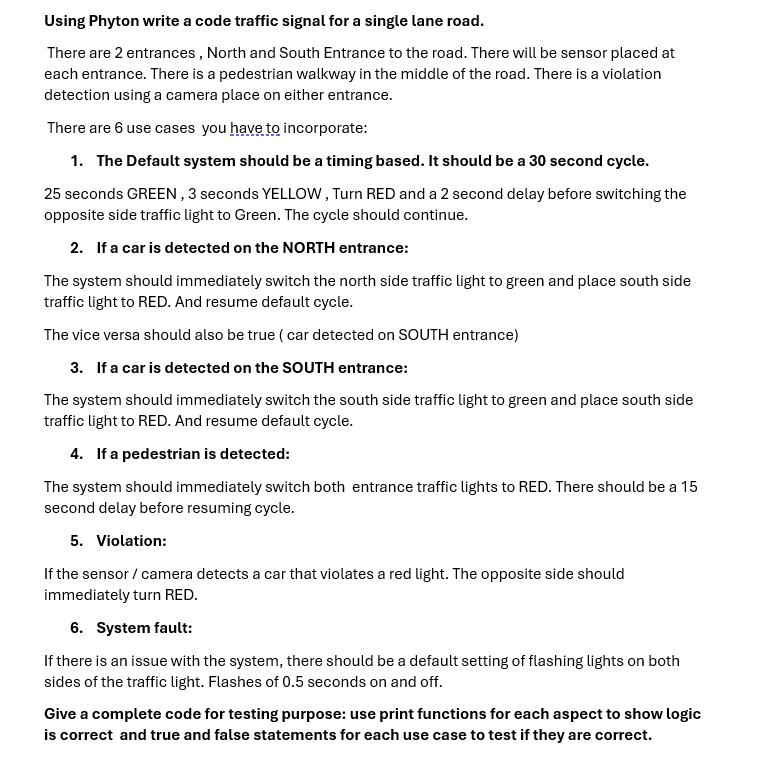 Solved Give a complete code for testing purpose: use print | Chegg.com