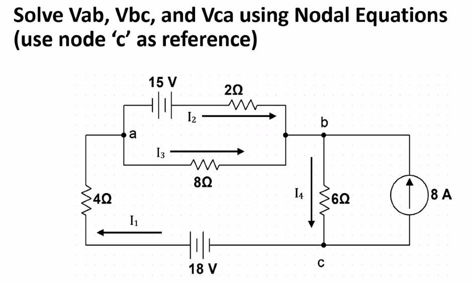 Solved Solve Vab, Vbc, and Vca using Nodal Equations (use | Chegg.com