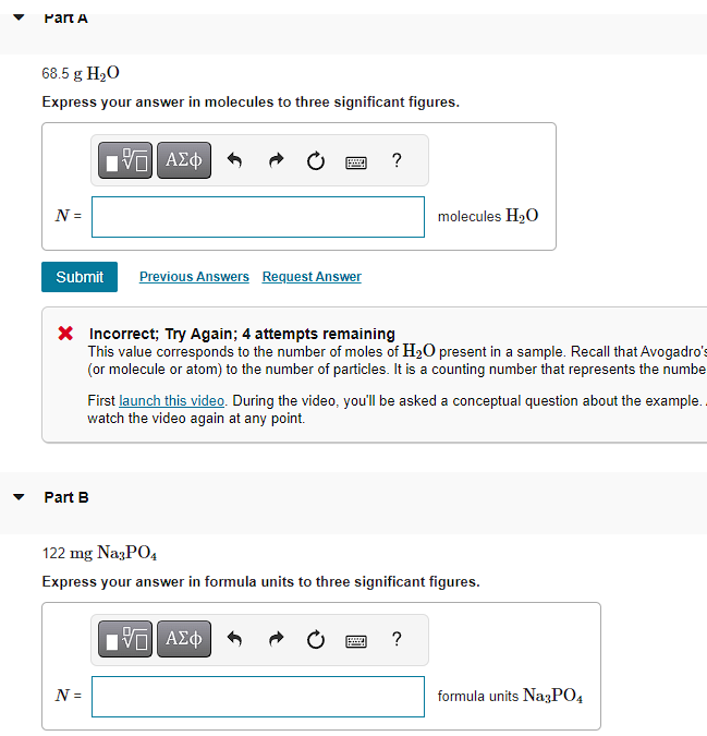 Solved Express your answer in molecules to three significant | Chegg.com