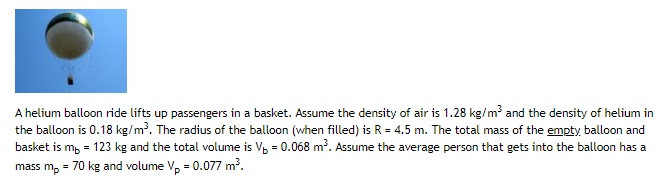Solved A helium balloon ride lifts up passengers in a | Chegg.com