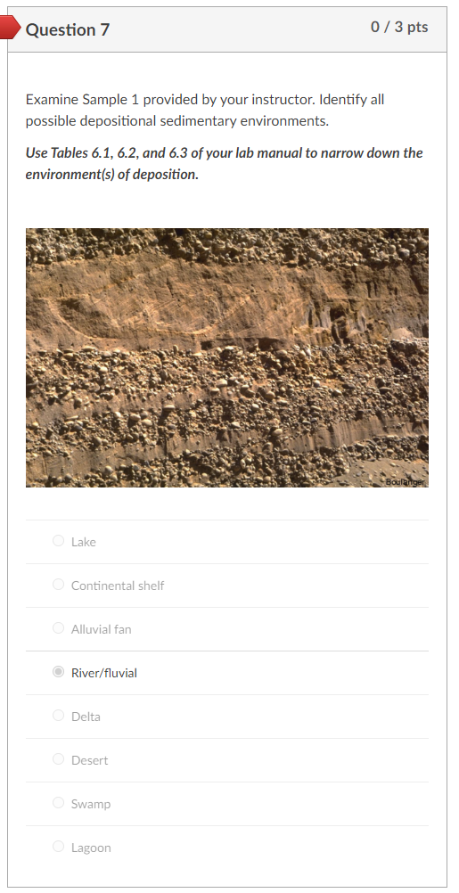 Solved Question 6 1/3pts A sedimentary sample has the | Chegg.com