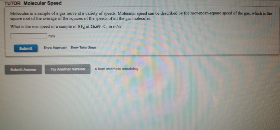 Solved TUTOR Molecular Speed Molecules in a sample of a gas | Chegg.com