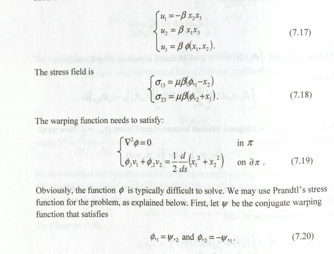 Solved Consider the Saint-Venant torsion problem of a bar | Chegg.com