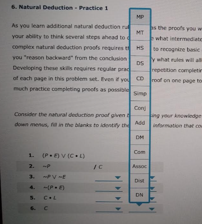 Solved 6. Natural Deduction - Practice 1 As you learn | Chegg.com