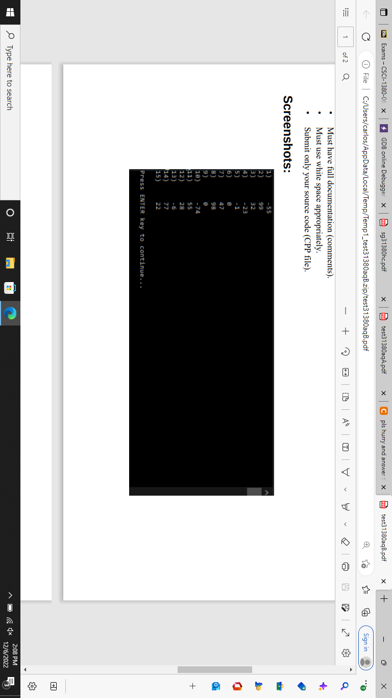 Solved Write A Complete C Program Named Test3afml Where 7955