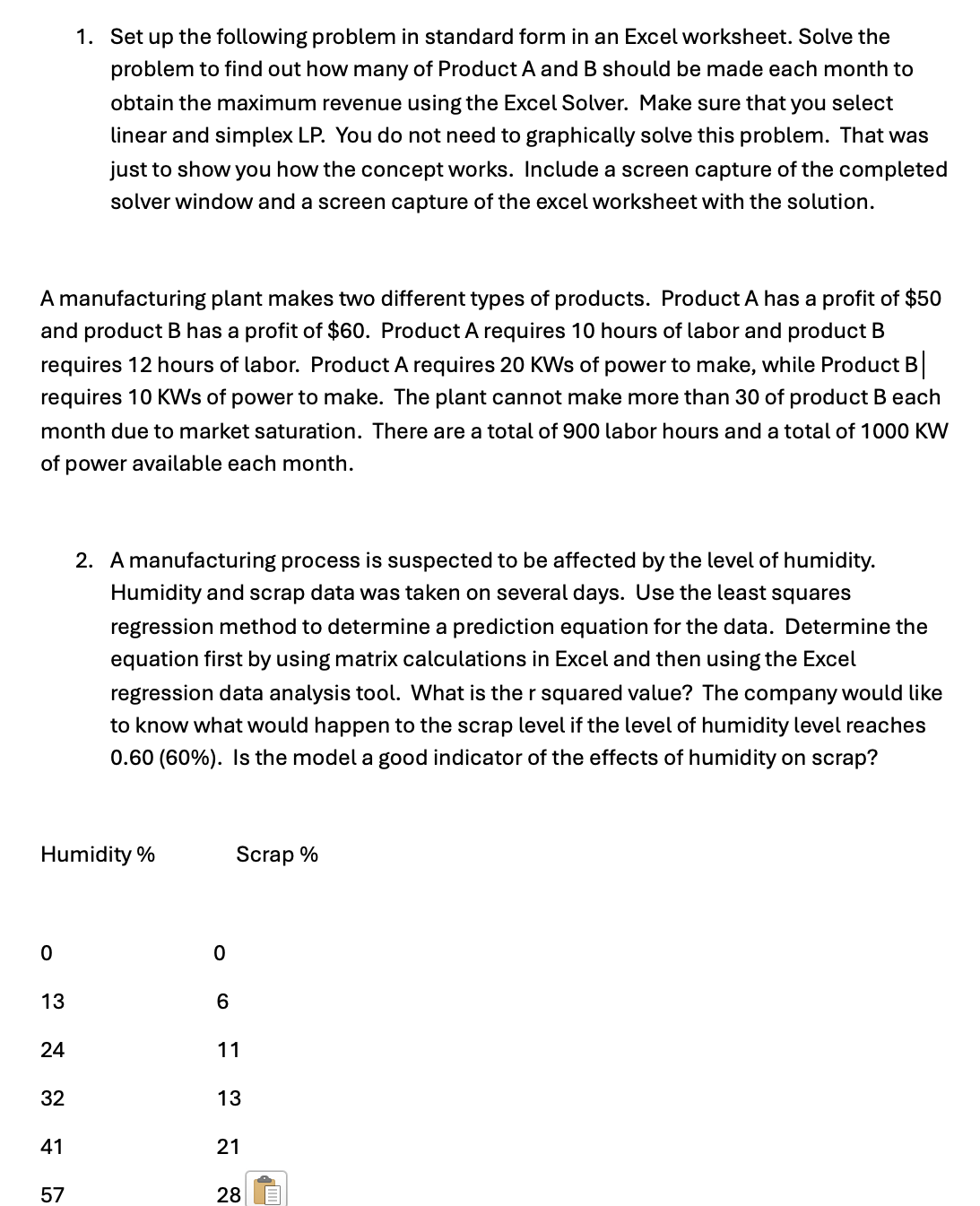 Solved Set up the following problem in standard form in an | Chegg.com