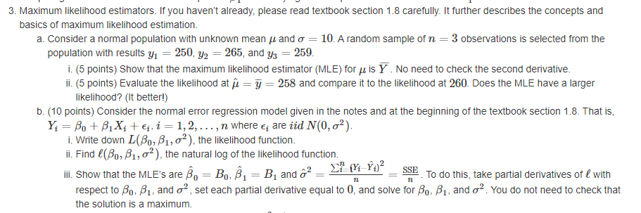 Solved = 3. Maximum likelihood estimators. If you haven't | Chegg.com
