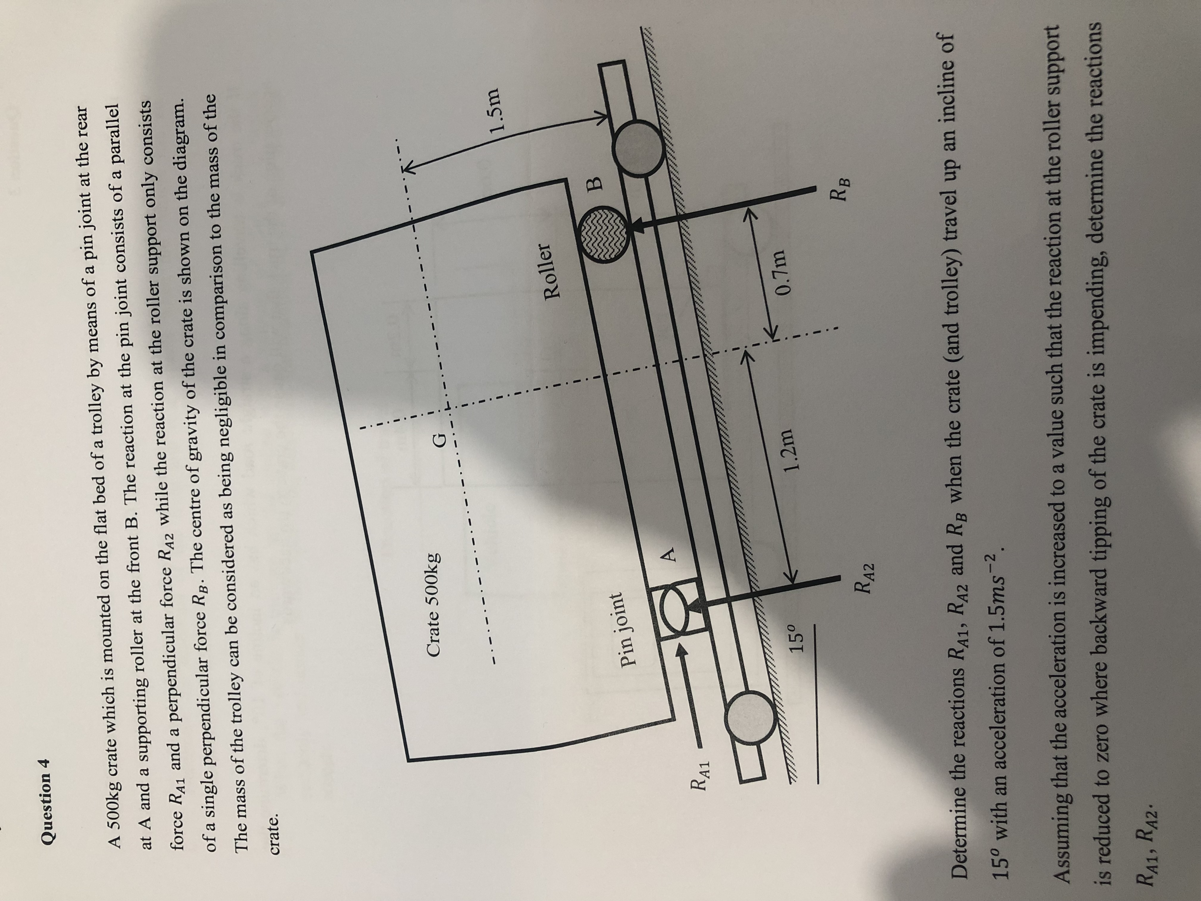 Solved Question 4A 500 kg ﻿crate which is ﻿mounted on ﻿the | Chegg.com