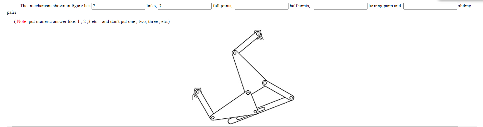 Solved The mechanism shown in figure has 7 links, 7 full | Chegg.com