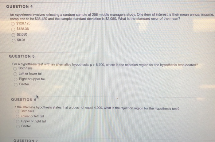Solved QUESTION 4 An experiment involves selecting a random | Chegg.com