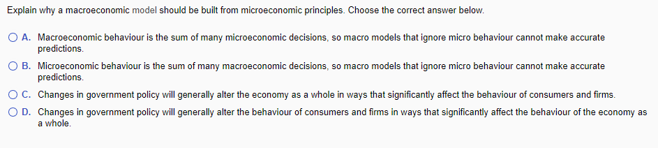 Solved Explain why a macroeconomic model should be built | Chegg.com