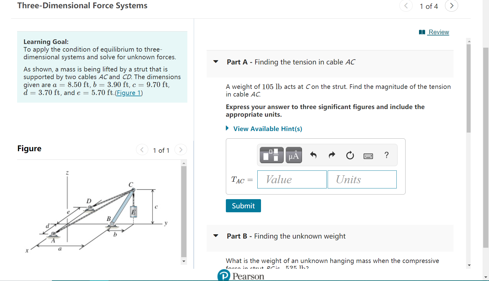 Solved Three-Dimensional Force Systems 1 of 4 > Review Part | Chegg.com