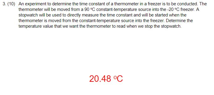 Solved 3. (10) An experiment to determine the time constant | Chegg.com