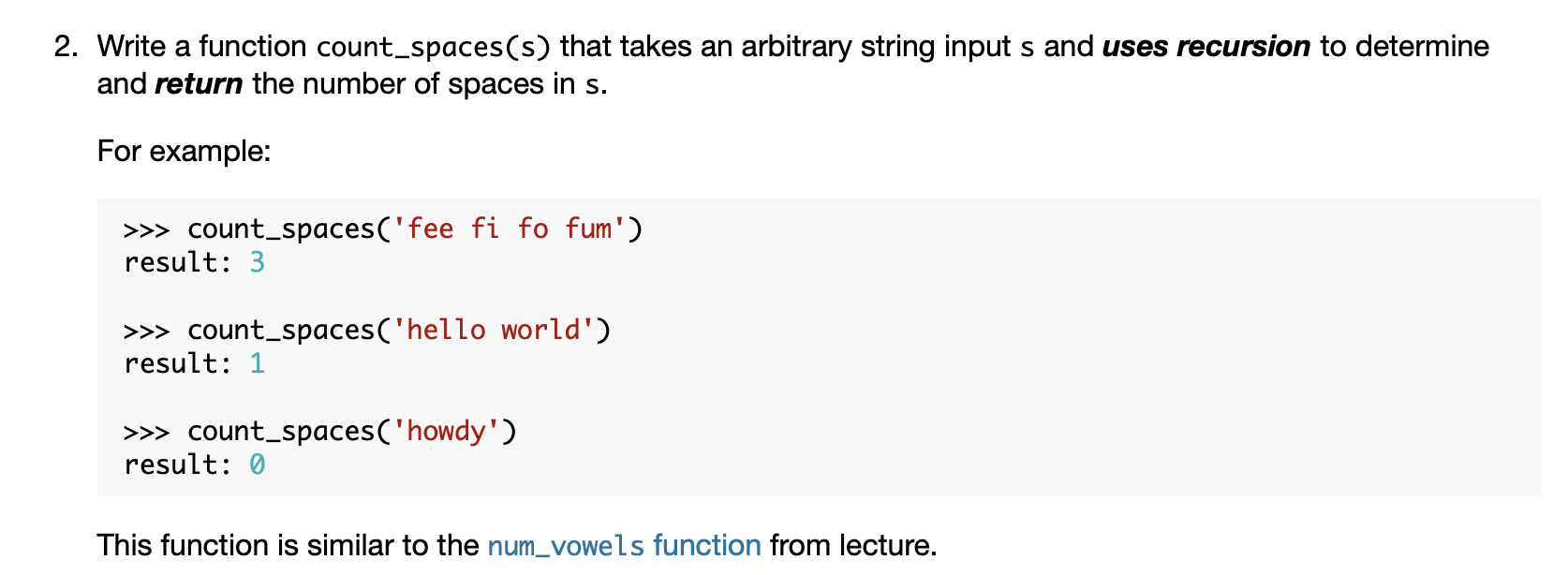 Solved Here are the descriptions of the functions: 1. Write | Chegg.com