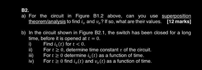 [Solved]: B2. a) For the circuit in Figure B1.2 above, can